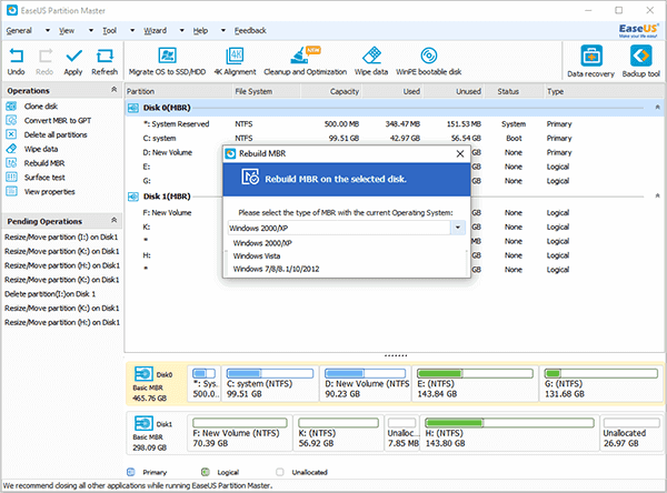 Comment reconstruire/réparer MBR avec logiciel de gestion de partition ...